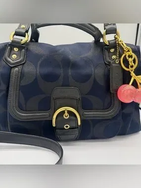 Coach | Bags | Coach Campbell Signature Legacynavy Blue | Poshmark